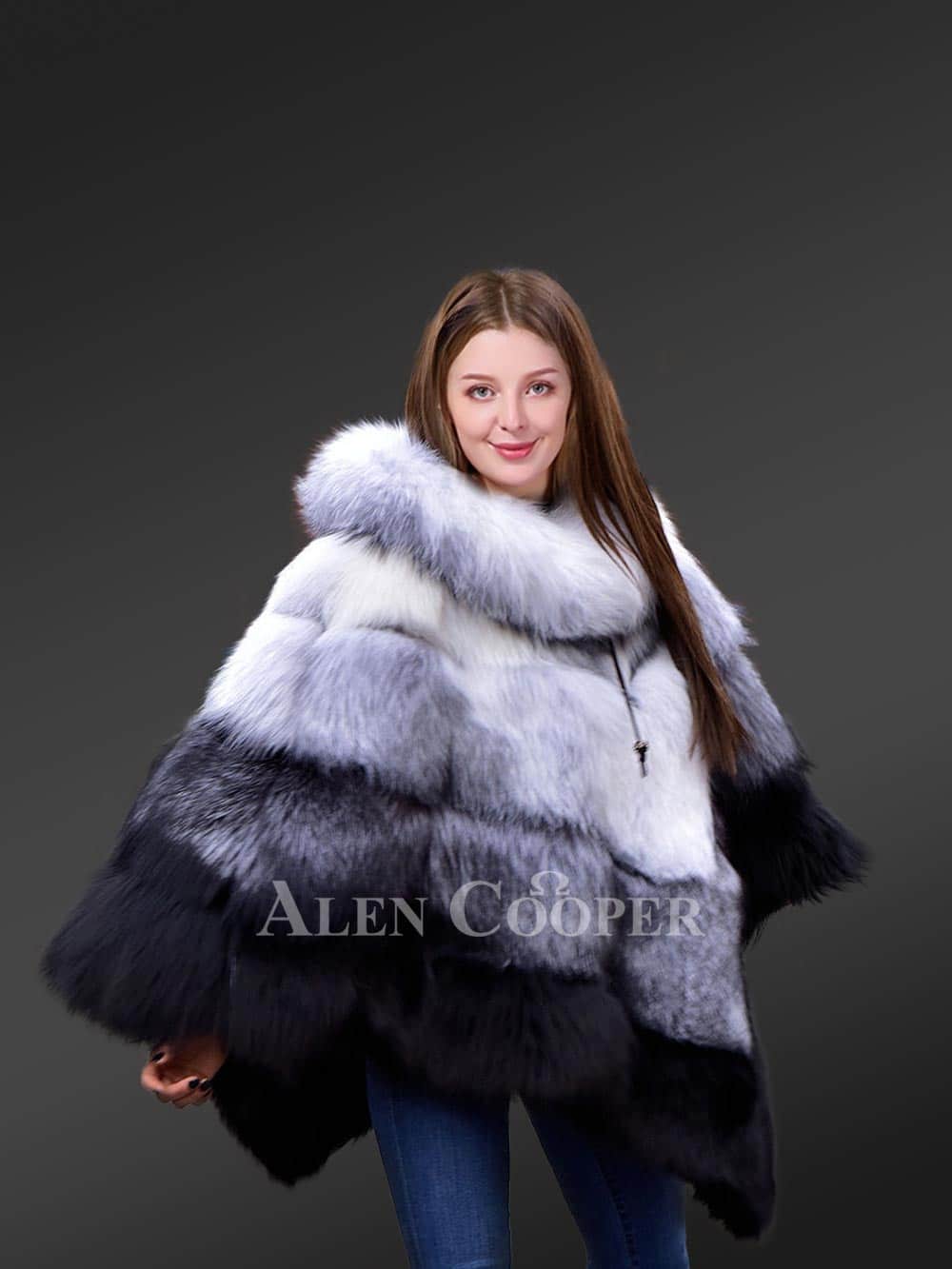 Original Fox Fur pelts Poncho