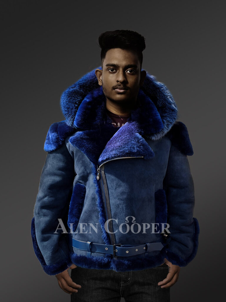 Men’s leather jacket with fur collar | Overcoats for men- Alen Cooper