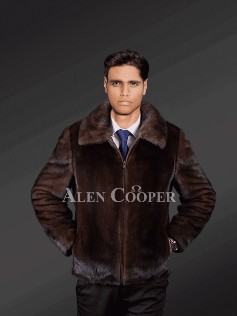 Mink Fur Coats & Jackets for Men | Men's Mink Bomber Fur Coats