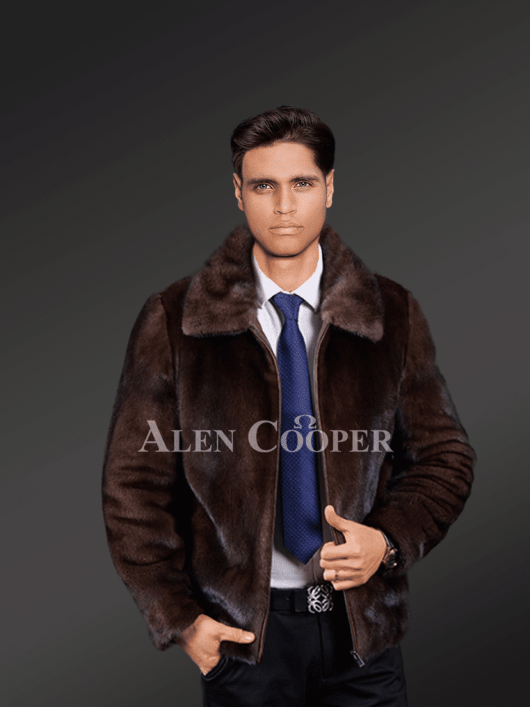 Mink Fur Coats & Jackets for Men | Men's Mink Bomber Fur Coats