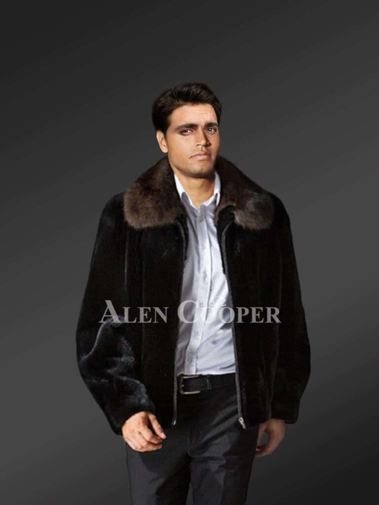 Mink Fur Coats & Jackets for Men | Men's Mink Bomber Fur Coats