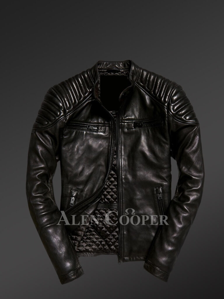 real leather sturdy winter jacket