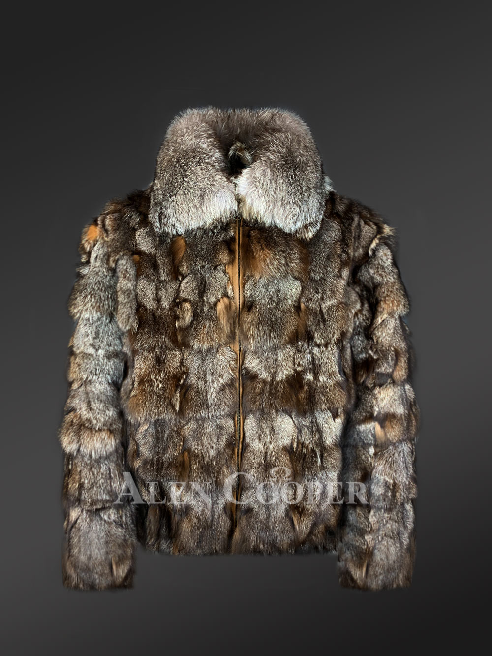 Men’s leather jacket with fur collar | Overcoats for men- Alen Cooper