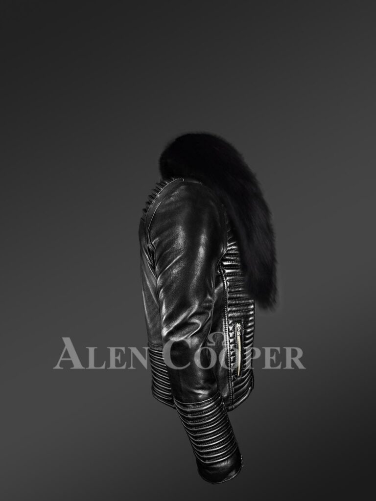 Men’s leather jacket with fur collar | Overcoats for men- Alen Cooper