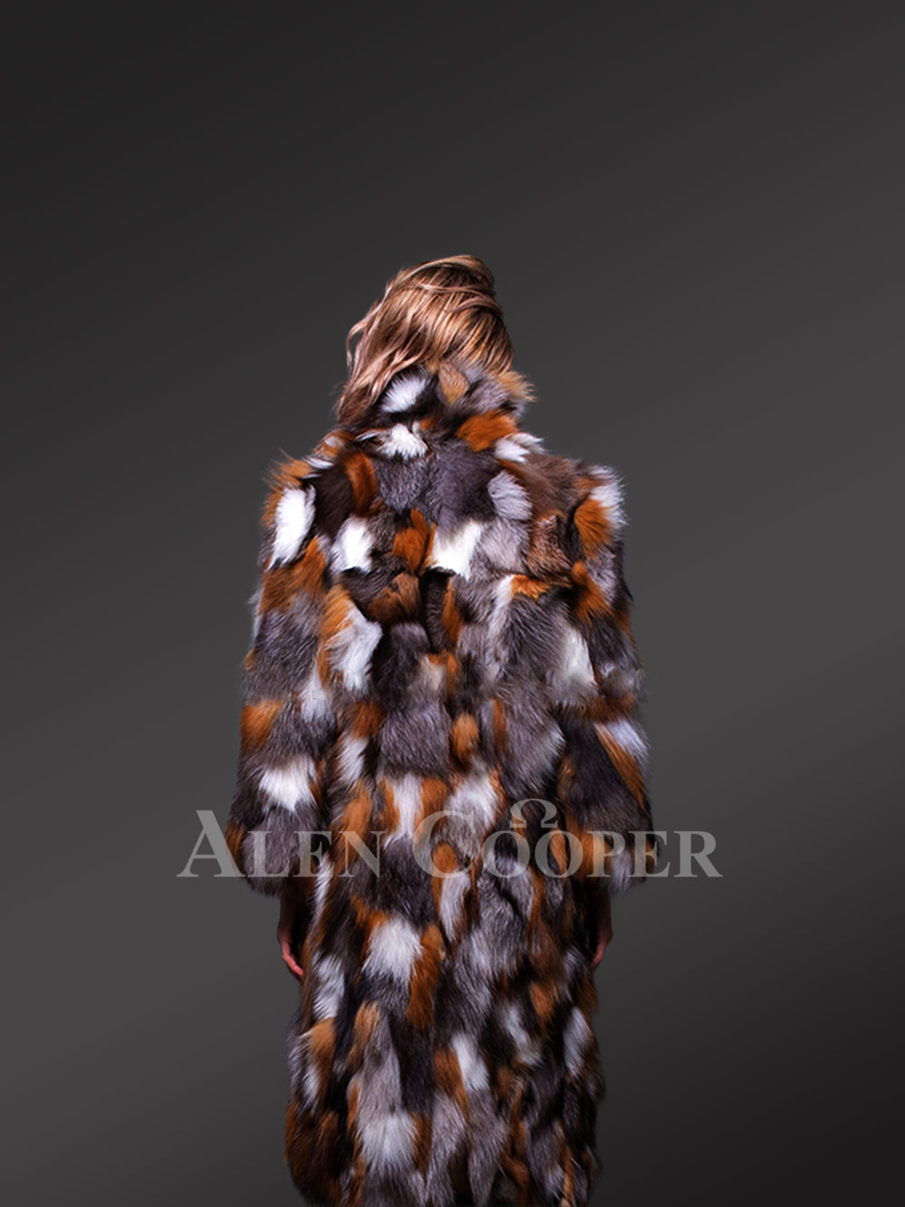 Multicolor Fox Fur Long Coat for Women Marks the Class of the Owner