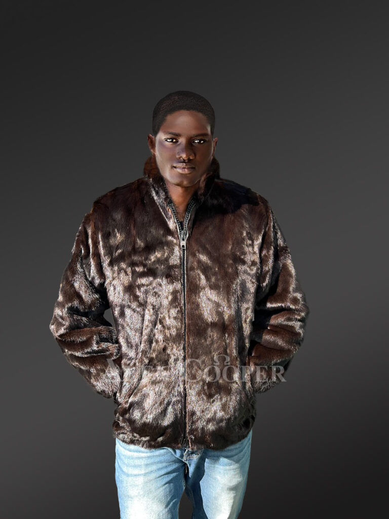 Mink Fur Coats & Jackets for Men | Men's Mink Bomber Fur Coats