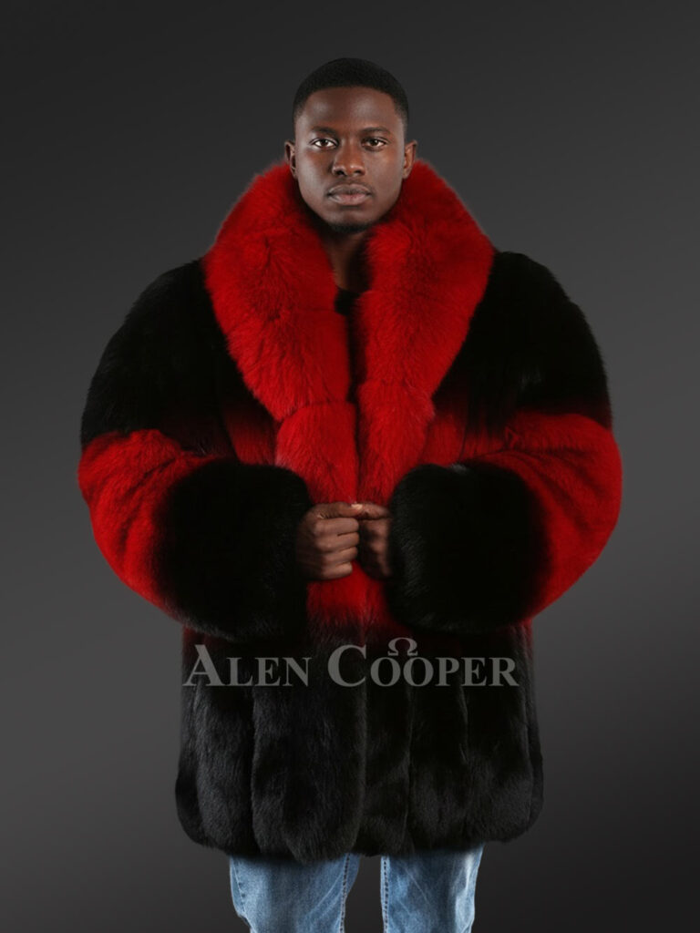 Mens Dual Shade Fox Fur Coat – An Absolute Masterpiece