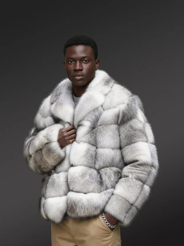 Men’s Blue Fox Dressy Coat