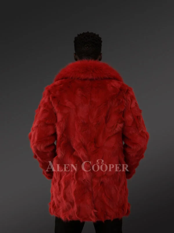 Men’s Medium Length Fox Fur Car Coat